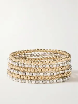ROXANNE ASSOULIN Mixed Metals Set Of Six Bracelets - Silver