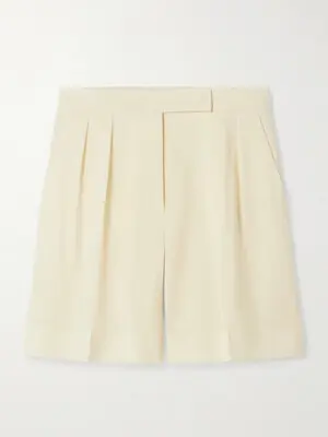 Max Mara Priamo Pleated Silk Shorts - White