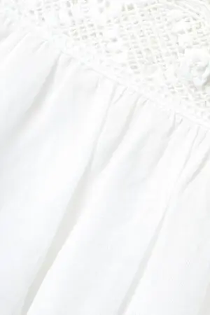 DÔEN Aphra Crochet-trimmed Ramie Top - White