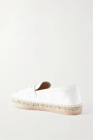 GIANVITO ROSSI Leather Espadrille Loafers - White