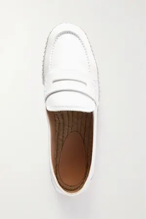 GIANVITO ROSSI Leather Espadrille Loafers - White