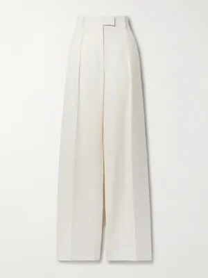 THE ROW Antone Pleated Wide-leg Linen Pants