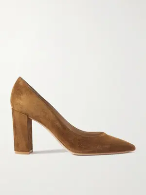 GIANVITO ROSSI Piper 85 Suede Pumps - Brown
