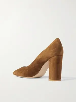 GIANVITO ROSSI Piper 85 Suede Pumps - Brown
