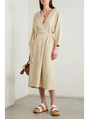Mara Hoffman Tiffany Textured Organic Cotton-blend Wrap Dress