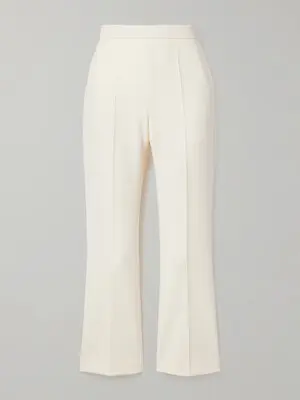 Max Mara Parata Cropped Tapered Cady Pants - Off-white