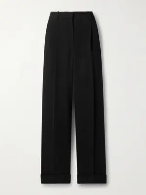 THE ROW Tor Pleated Cady Wide-leg Pants