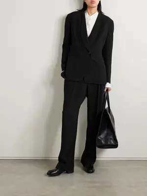 THE ROW Tor Pleated Cady Wide-leg Pants