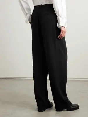 THE ROW Tor Pleated Cady Wide-leg Pants