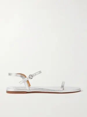 AeydĒ Nettie Metallic Leather Sandals Silver