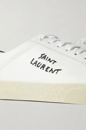Saint Laurent Court Classic Sl/06 Logo-embroidered Leather Sneakers - White