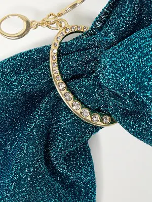 Oseree Lumière O Chain Embellished Metallic Bikini