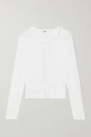 LESET Pointelle-knit Cotton-jersey Cardigan