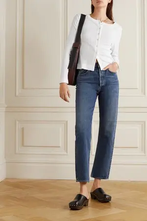 LESET Pointelle-knit Cotton-jersey Cardigan