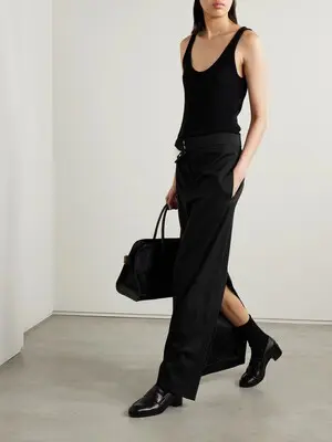 THE ROW Trevy Grain De Poudre Wool Maxi Skirt