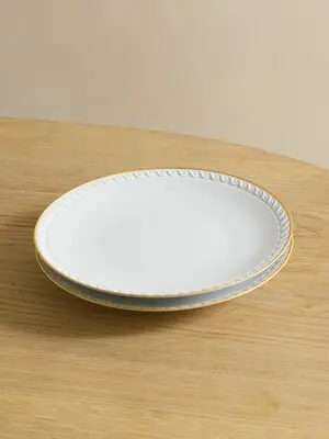 L'Objet Neptune Set Of Two Dessert Plates - White