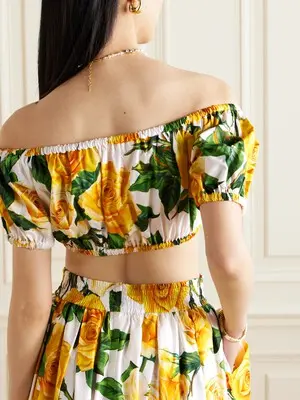 Dolce & Gabbana Off-the-shoulder Floral-print Top