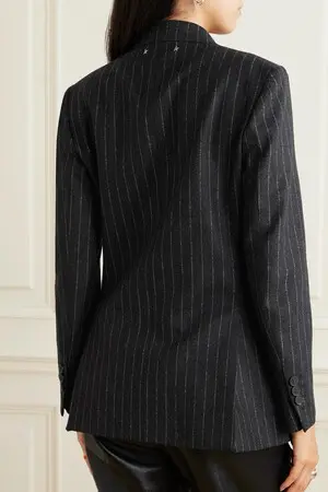 GOLDEN GOOSE Pinstriped Wool-blend Flannel Blazer