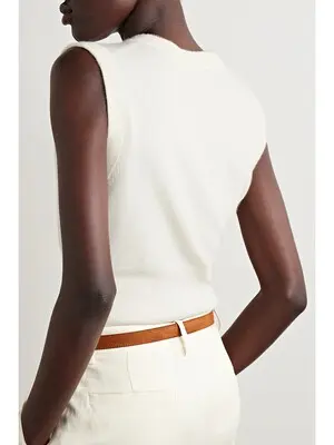 Vince Cropped Wool-blend Vest With Cashmere