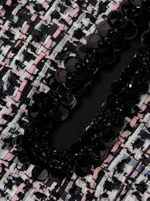 SELF-PORTRAIT Sequin-embellished Bouclé-tweed Mini Dress