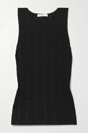 Vince Shirred Stretch-jersey Tank