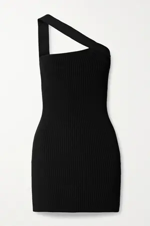 Gauge81 Soria One-shoulder Ribbed-knit Mini Dress