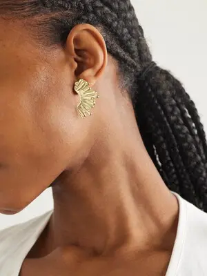 YSSO Crescent Sun -plated Earrings