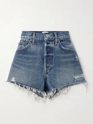 AGOLDE Parker Vintage Cutoff Organic Denim Shorts - Blue