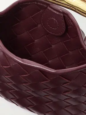 Bottega Veneta Sardine Mini Intrecciato Leather Shoulder Bag - Red