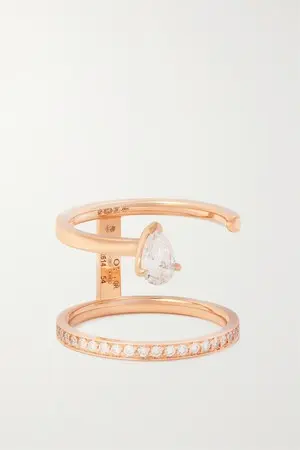 REPOSSI Serti Sur Vide 18-karat Rose Diamond Ring - Gold