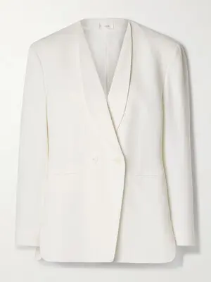 THE ROW Alda Double-breasted Cady Blazer - White