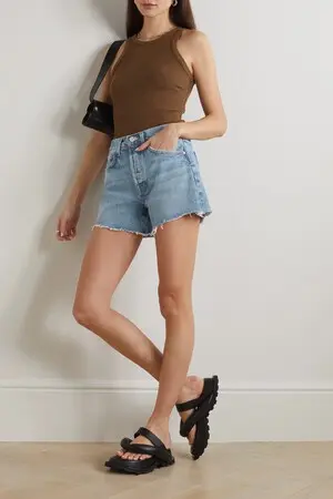 AGOLDE Parker Long Denim Shorts