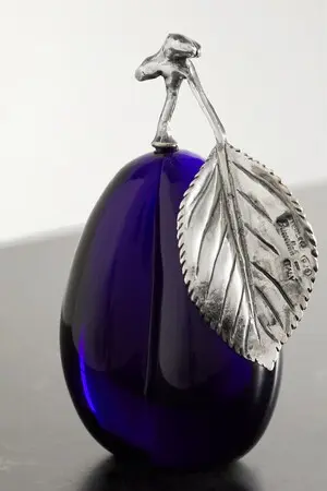 Buccellati Plum Sterling And Glass Table Marker