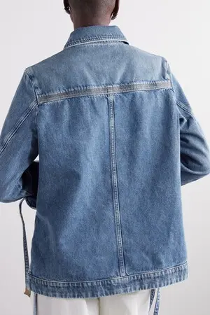 Loewe Leather-trimmed Denim Jacket