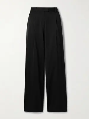 Another Tomorrow Wool-blend Wide-leg Trousers