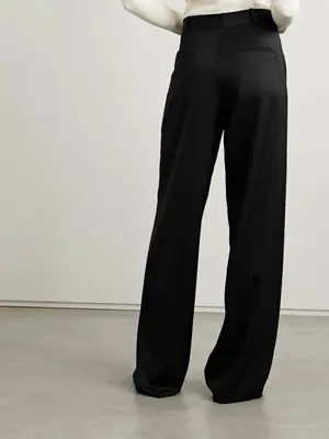Another Tomorrow Wool-blend Wide-leg Trousers