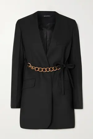 Givenchy Chain-embellished Wool Wrap Blazer