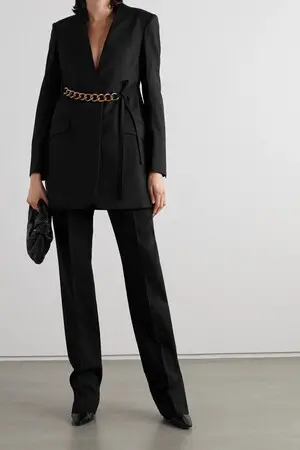Givenchy Chain-embellished Wool Wrap Blazer