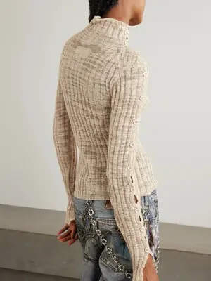 Acne Studios Ribbed Linen-blend Turtleneck Top