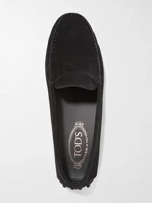 TOD'S Gommino Suede Loafers - Black