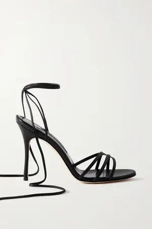 Manolo Blahnik Leva 105 Leather Sandals - Black