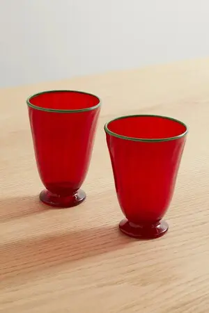 La DoubleJ Set Of Two Murano Glasses - Red