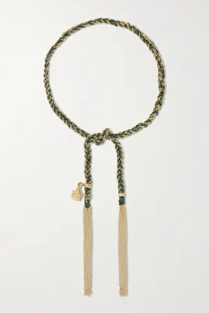 Carolina Bucci Lucky Fortune + Ladybug 18-karat And Silk Bracelet - Gold