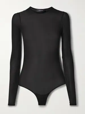 Wardrobe.NYC Stretch-jersey Thong Bodysuit - Black