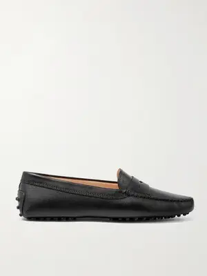 TOD'S Gommino Leather Loafers - Black