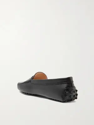 TOD'S Gommino Leather Loafers - Black