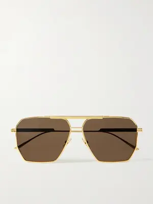 Bottega Veneta Original Aviator Sunglasses - Gold