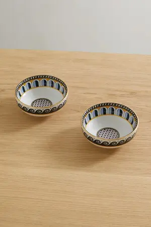 La DoubleJ Set Of Two Napoli Snack Bowls - White