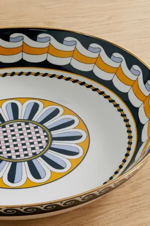 La DoubleJ Napoli Printed Poreclain Pasta Bowl - Blue