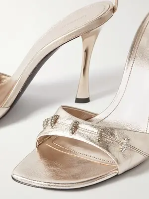 Givenchy Stitch Crystal-embellished Leather Sandals
